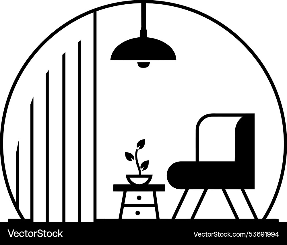 Interior design logo Royalty Free Vector Image