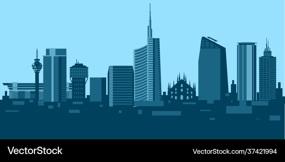 Milan italy skyline Royalty Free Vector Image - VectorStock