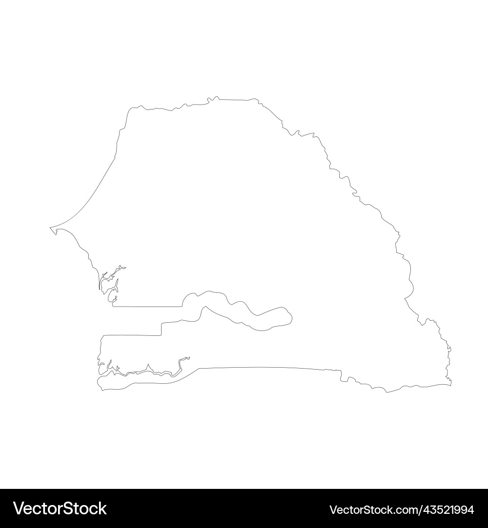Senegal country map outline Royalty Free Vector Image