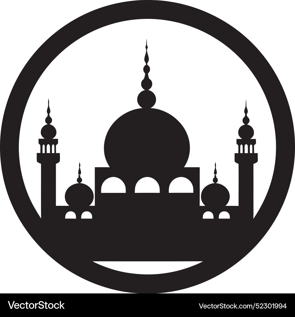 Shadow play mosque elegance black Royalty Free Vector Image