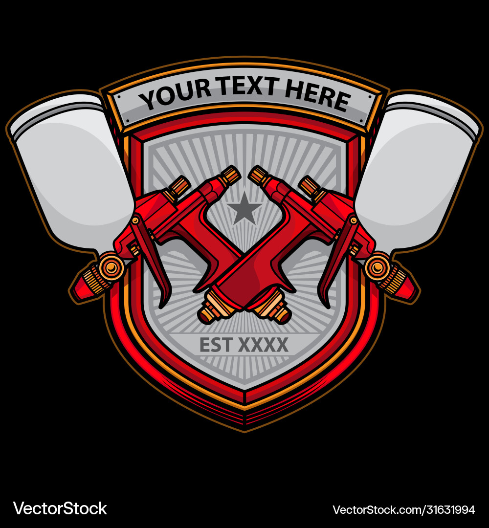 Spray gun paint logo Royalty Free Vector Image