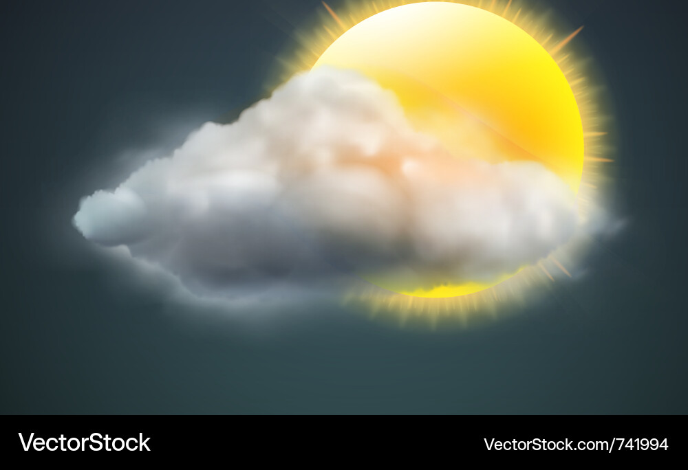 Sun and Cloud Weather Icon Royalty Free Vector Image