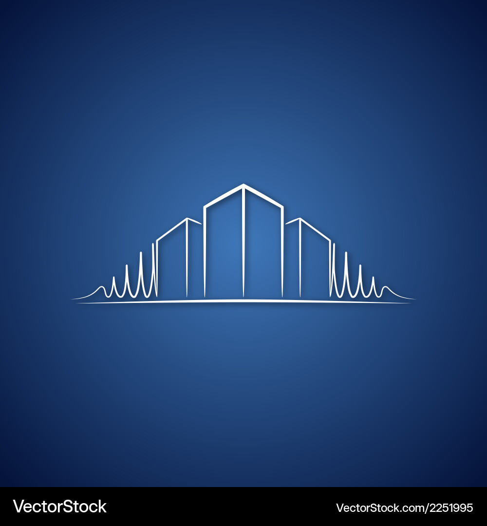 Architect logo over blue Royalty Free Vector Image