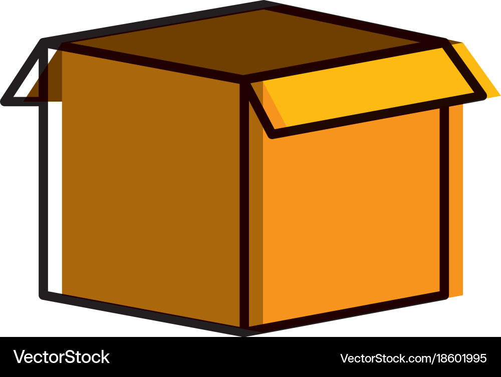 Cardboard box open Royalty Free Vector Image - VectorStock