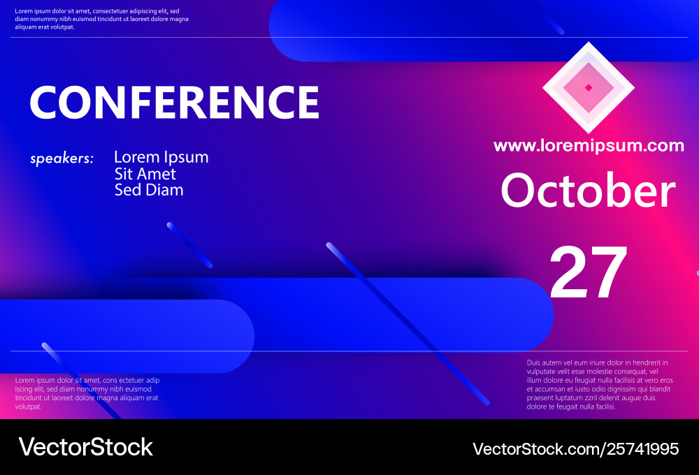 Conference announcement business background Vector Image