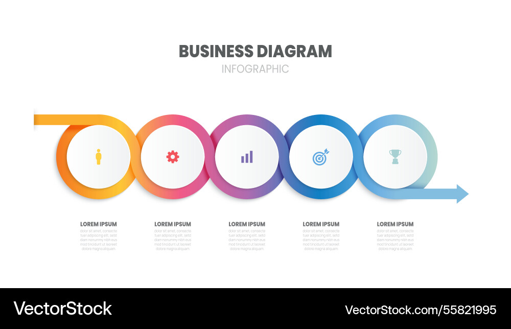 Infographic paper label timelines template Vector Image