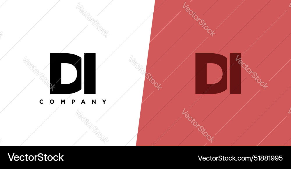 Letter d and i di logo design template minimal Vector Image