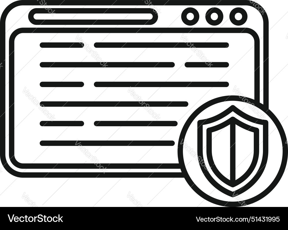 Line art of a web browser window Royalty Free Vector Image