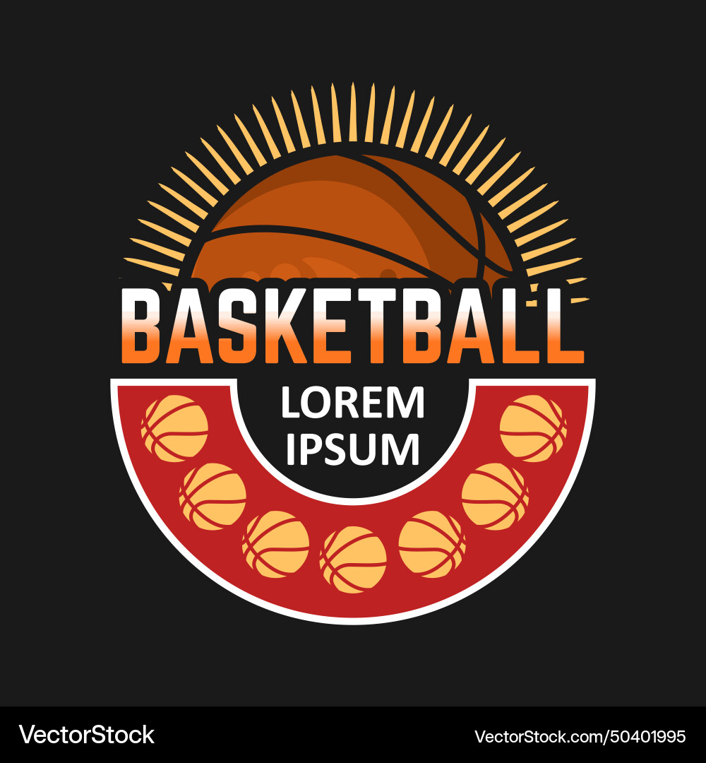 Logo with the basketball front corner is full Vector Image