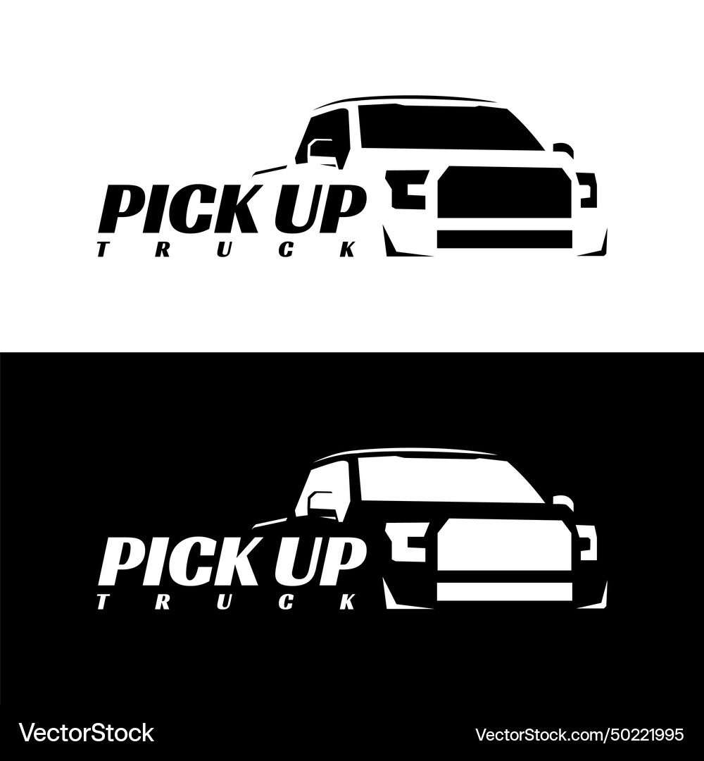 Pick up truck logo design Royalty Free Vector Image