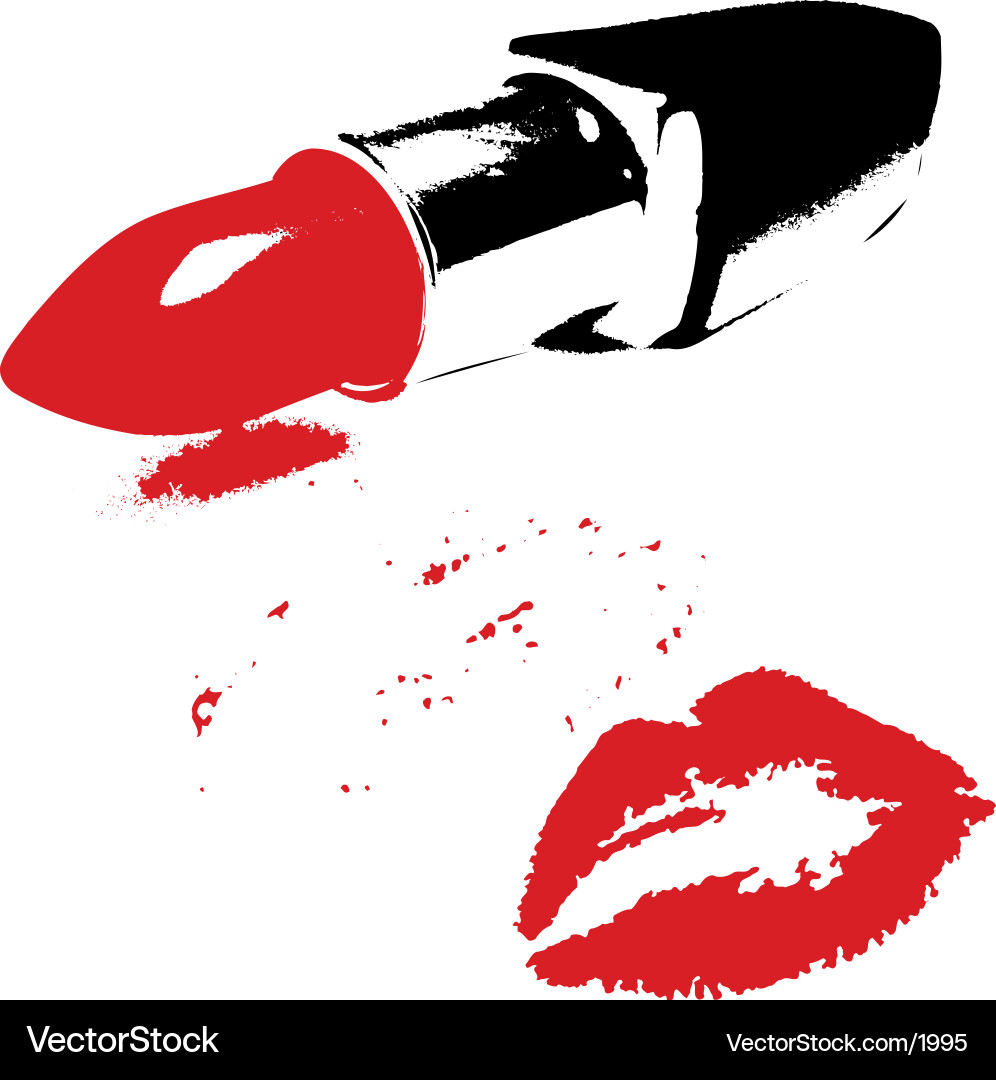Red lipstick Royalty Free Vector Image - VectorStock