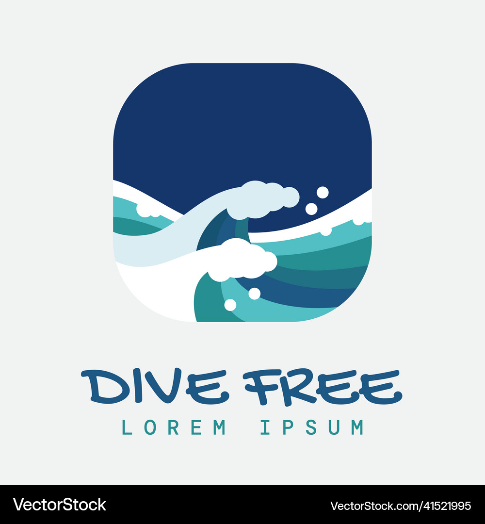 Wave logo brand concept design Royalty Free Vector Image