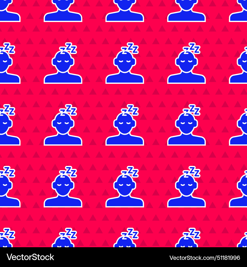 Blue dreams icon isolated seamless pattern on red Vector Image