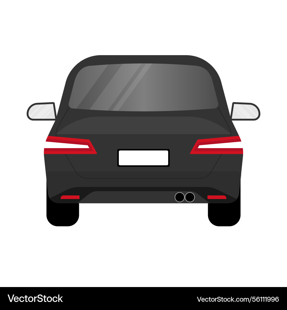 Car or sedan back view Royalty Free Vector Image