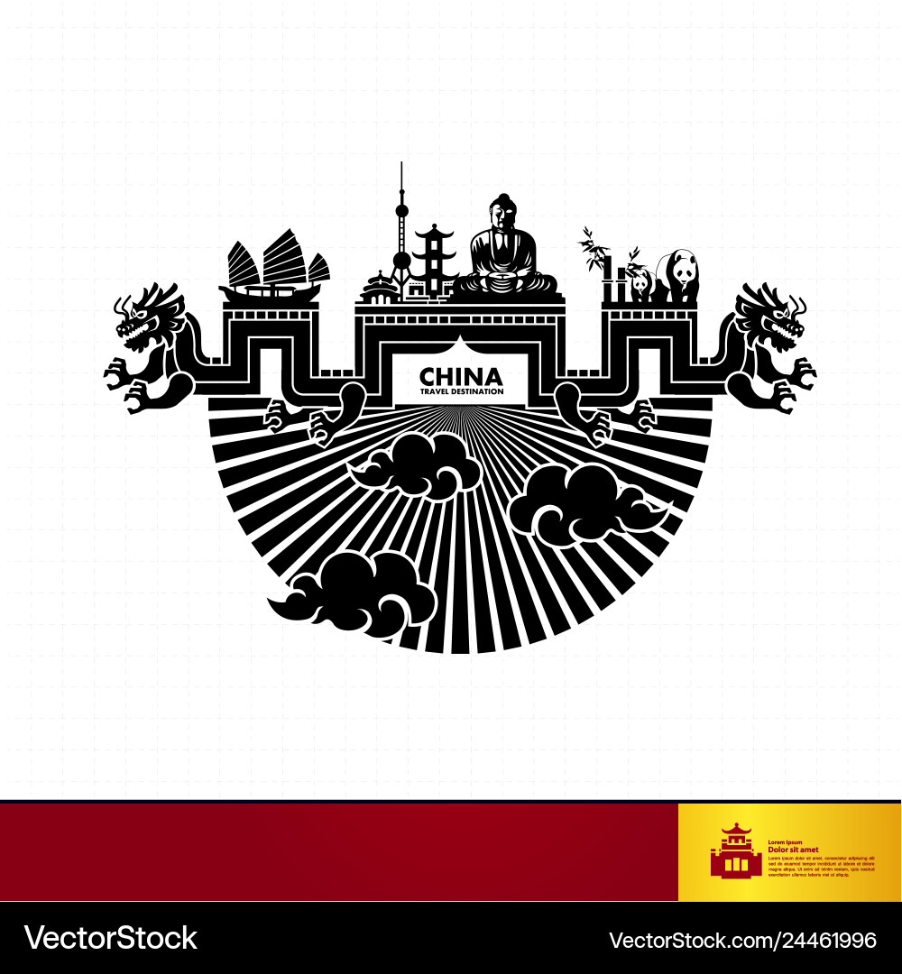 China travel destination Royalty Free Vector Image
