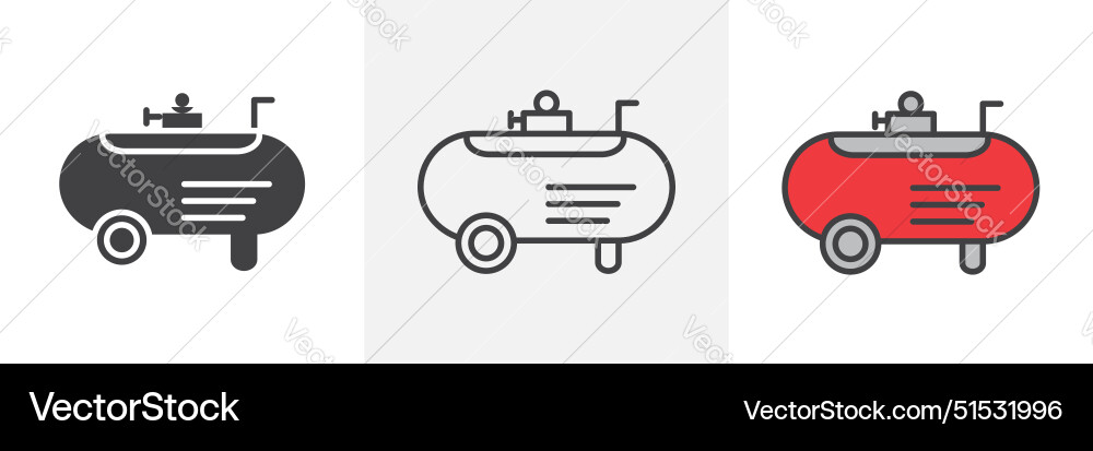 Compressor icon set electric portable air Vector Image