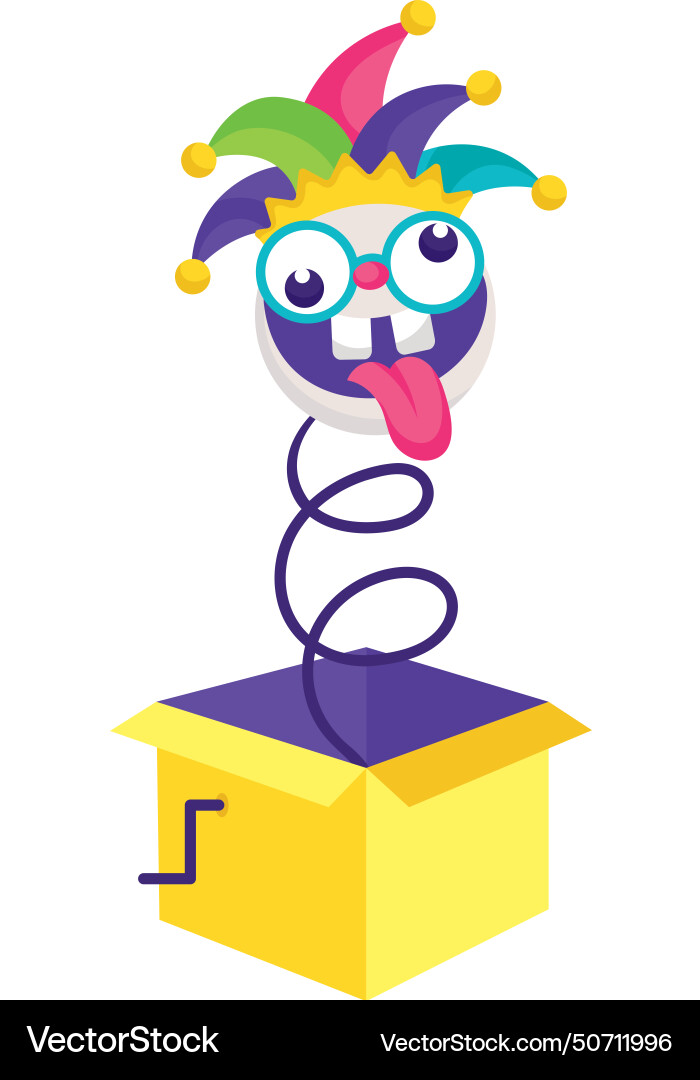 Fools day crazy box Royalty Free Vector Image - VectorStock