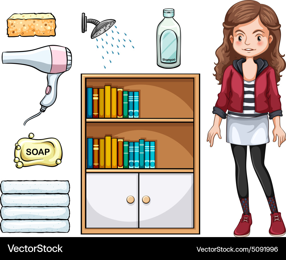 Girl and accessories Royalty Free Vector Image