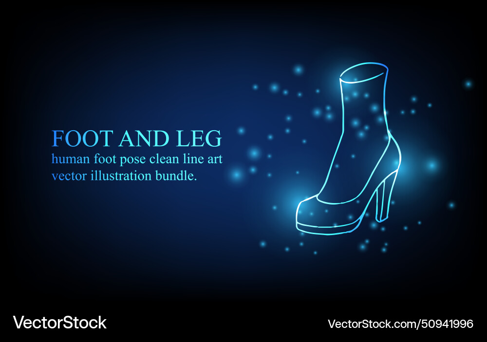 Human foot line and leg knee toe digital Vector Image