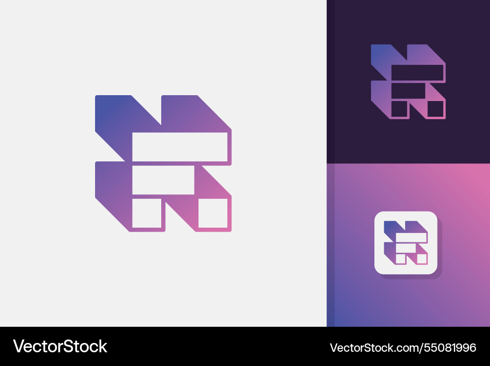 Letter f block logo Royalty Free Vector Image - VectorStock