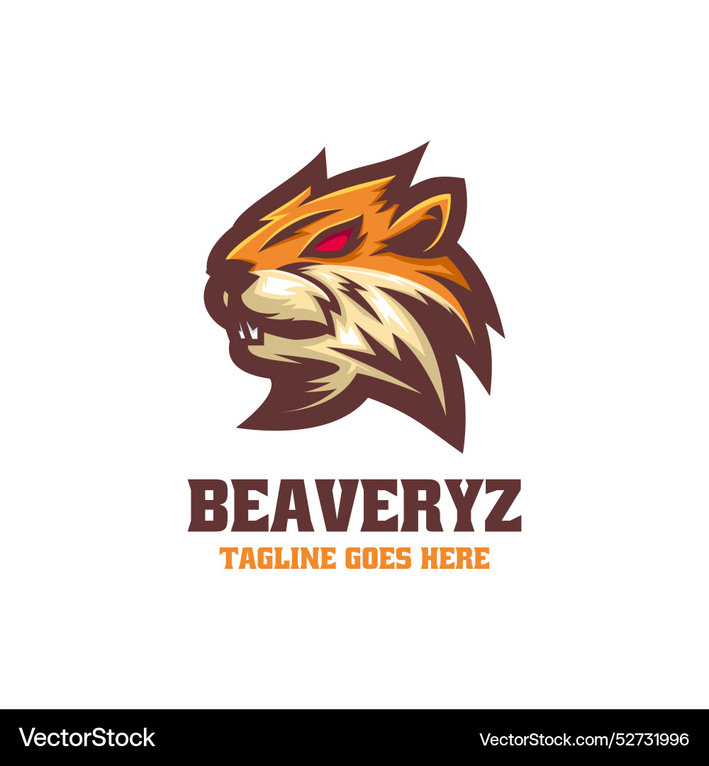 Logo beaver simple mascot style Royalty Free Vector Image
