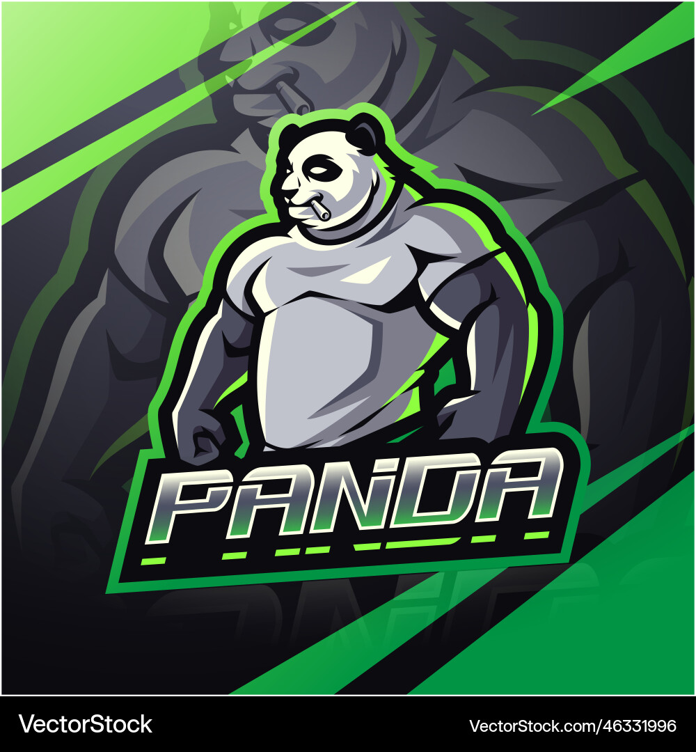 Panda fighter esport mascot logo Royalty Free Vector Image