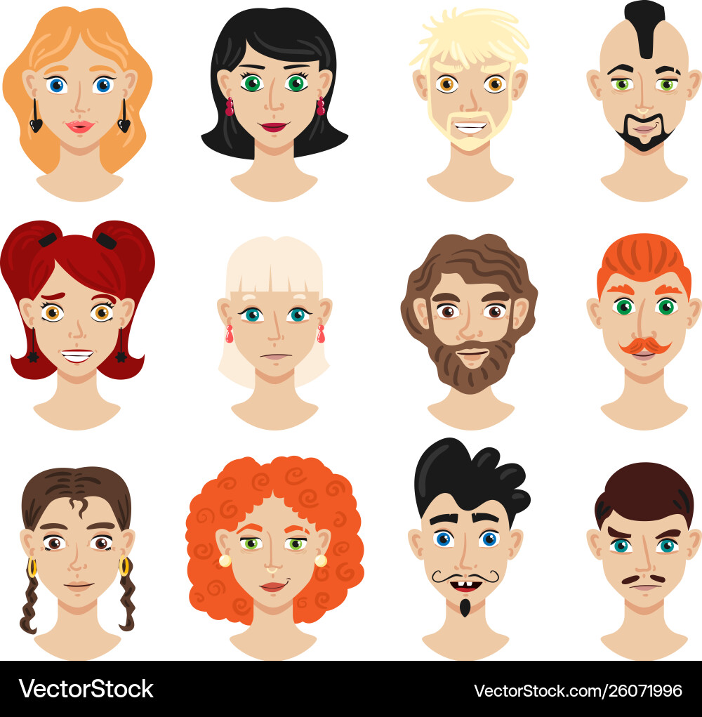 Portrait face creator set Royalty Free Vector Image