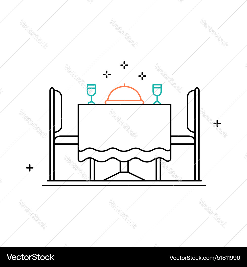 Restaurant dining table dinner Royalty Free Vector Image