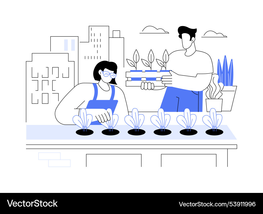 Rooftop garden isolated cartoon Royalty Free Vector Image