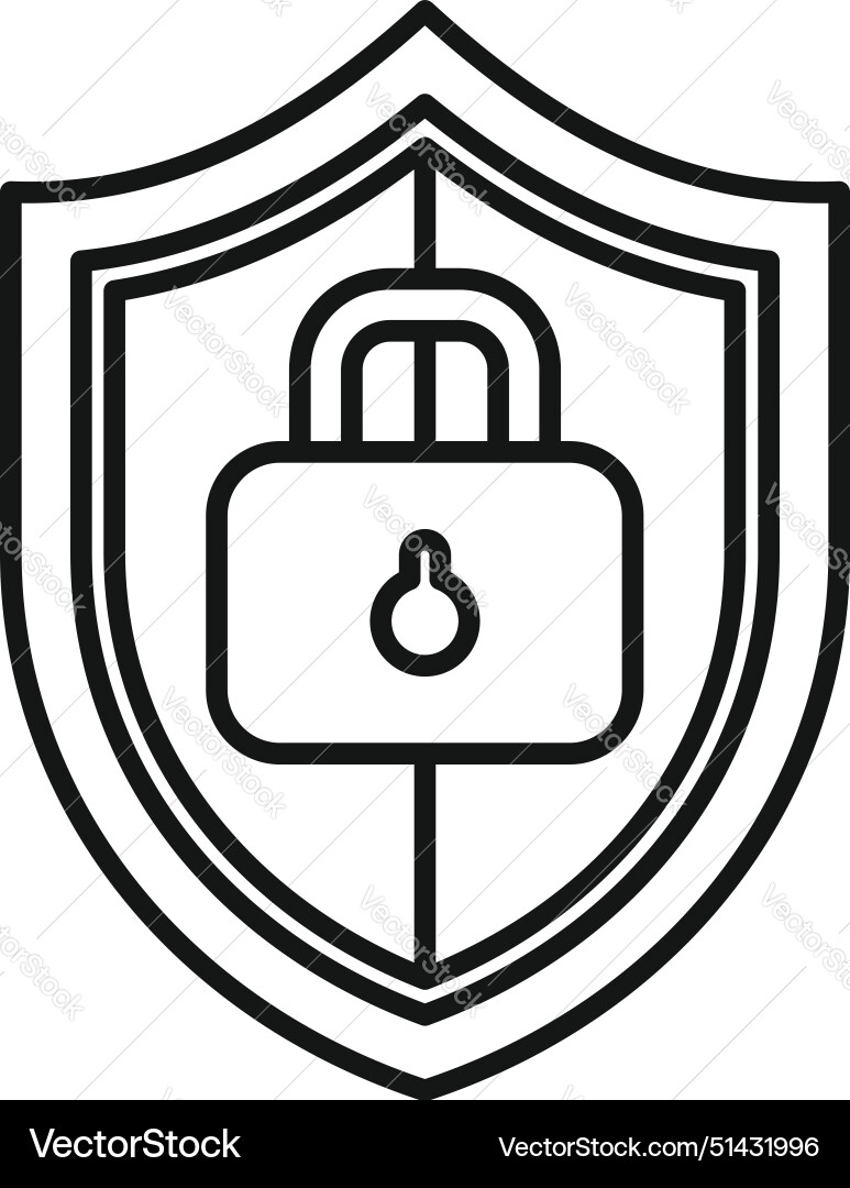 Security shield with padlock icon Royalty Free Vector Image