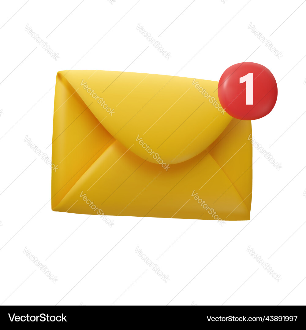 3d mail icon Royalty Free Vector Image - VectorStock