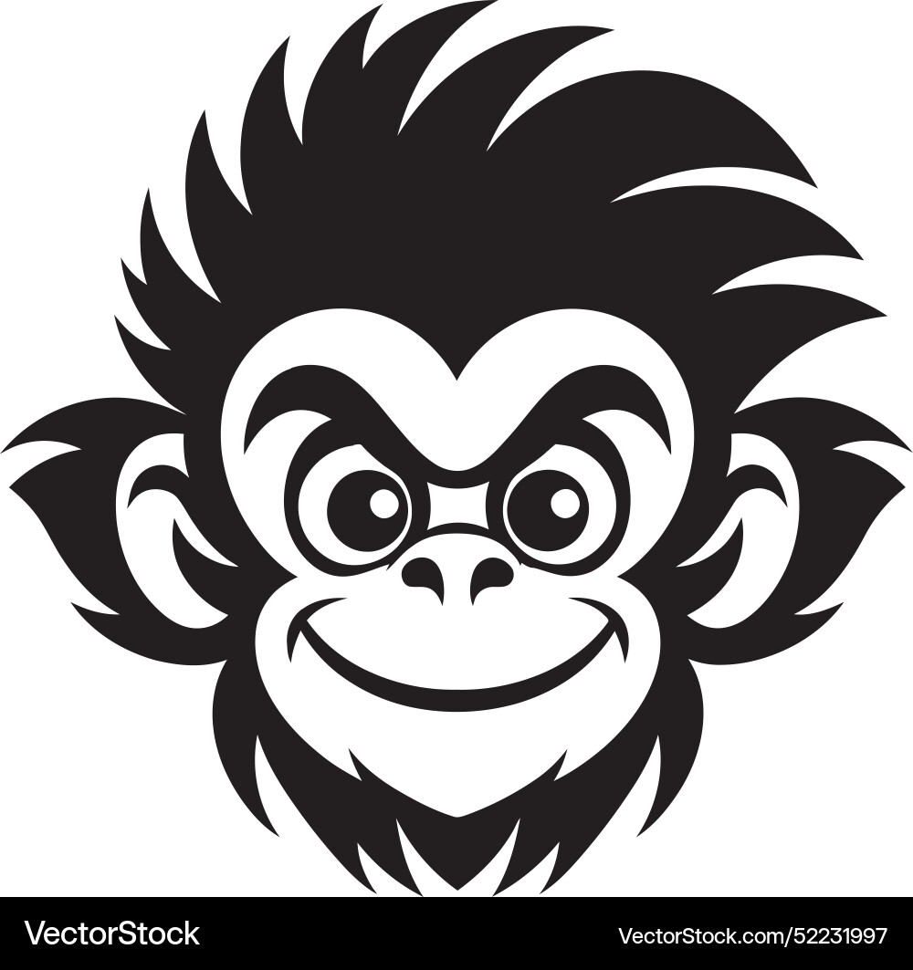 Monkeys crafting digital primate portraits monkey Vector Image