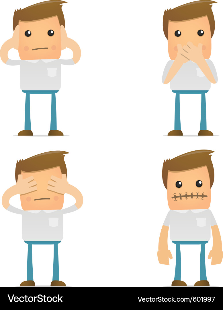 Scared Cartoon Character Royalty Free Vector Image