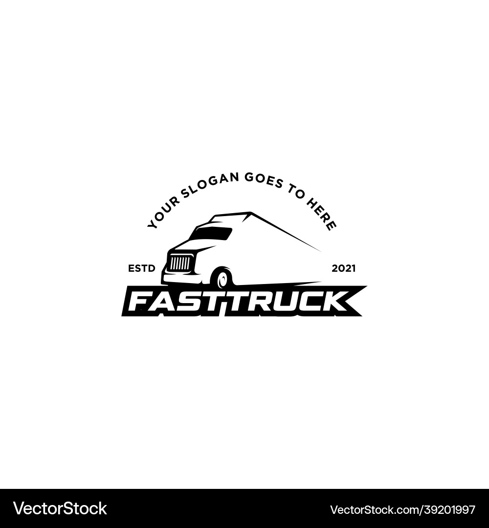 Simple fast truck delivery logo Royalty Free Vector Image