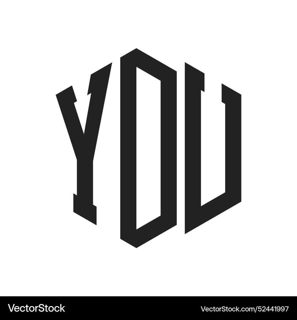 Ydu logo design initial letter monogram Royalty Free Vector