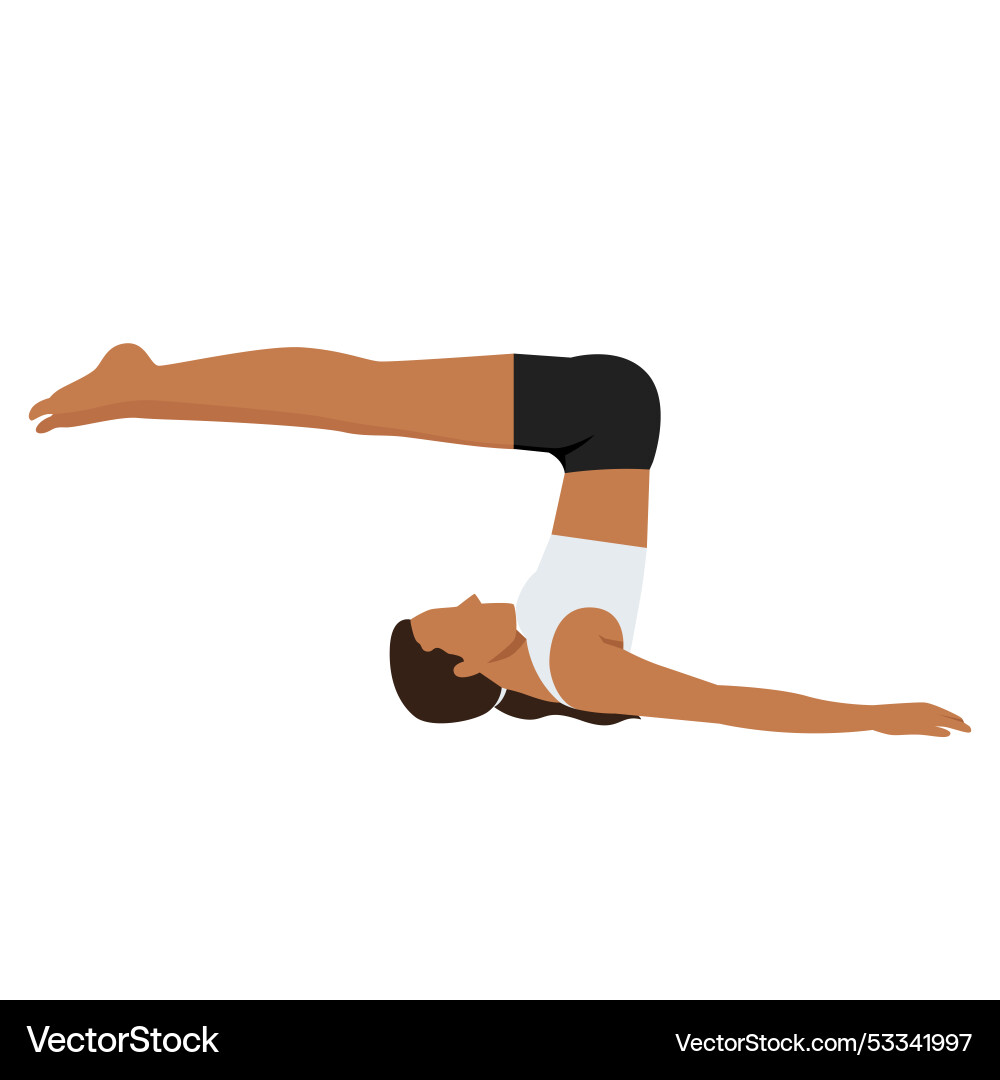 Young woman doing unsupported shoulderstand pose Vector Image