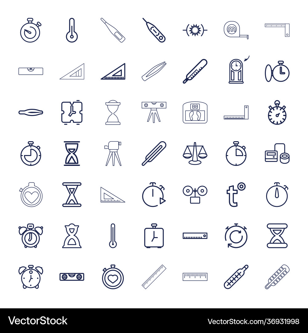 49 measurement icons Royalty Free Vector Image