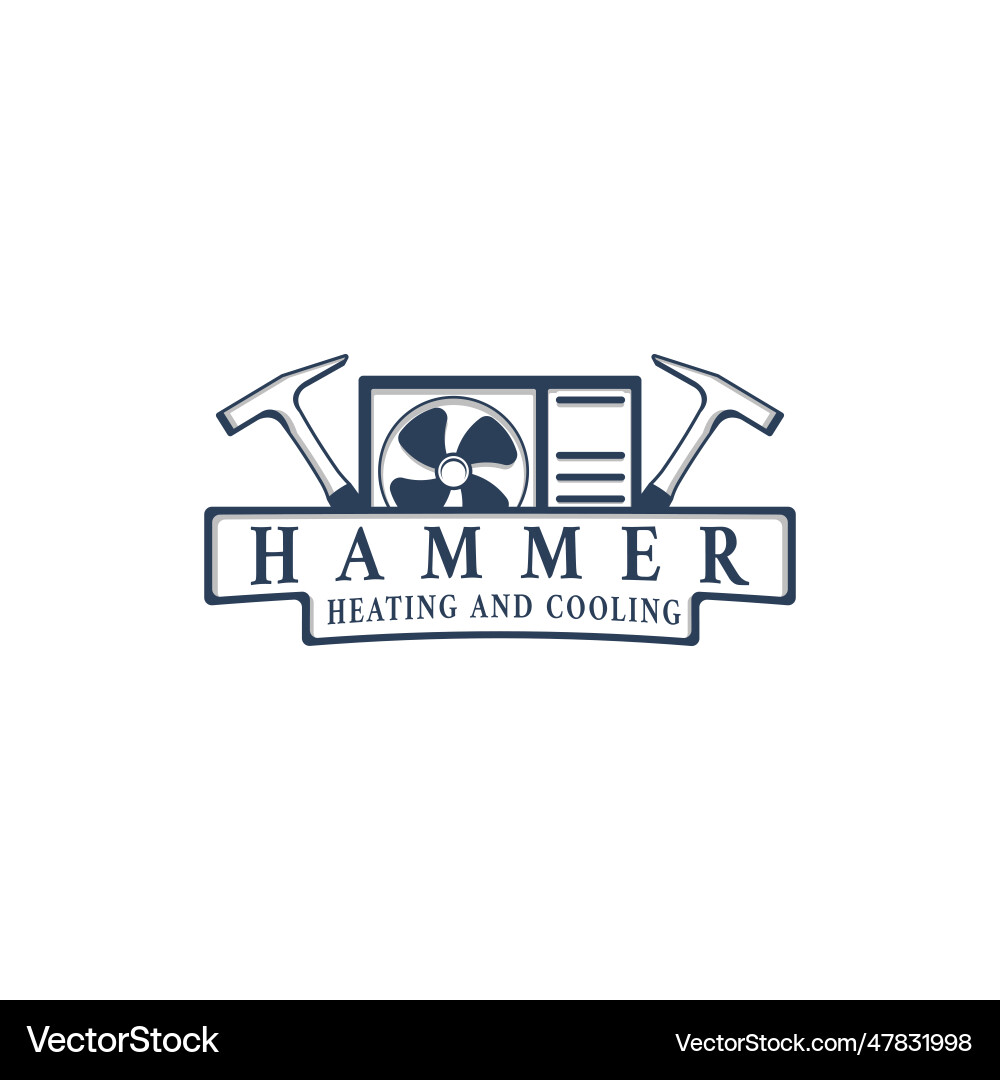 Hammer and ac logos image Royalty Free Vector Image