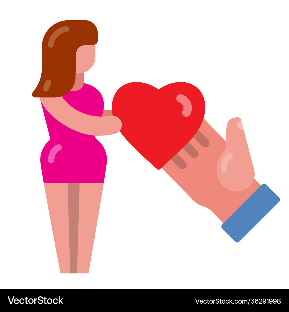 Heart giving hand icon Royalty Free Vector Image