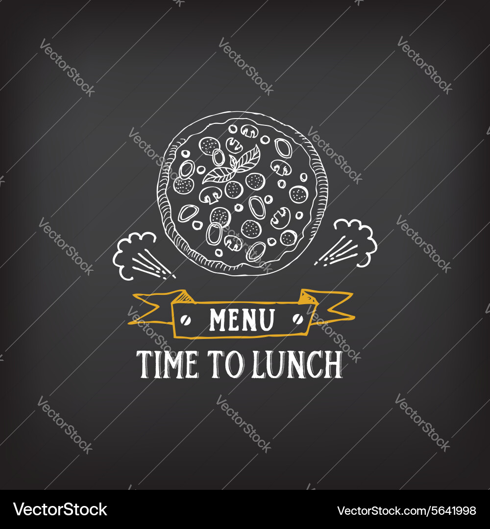 Lunch menu logo and badge design Royalty Free Vector Image