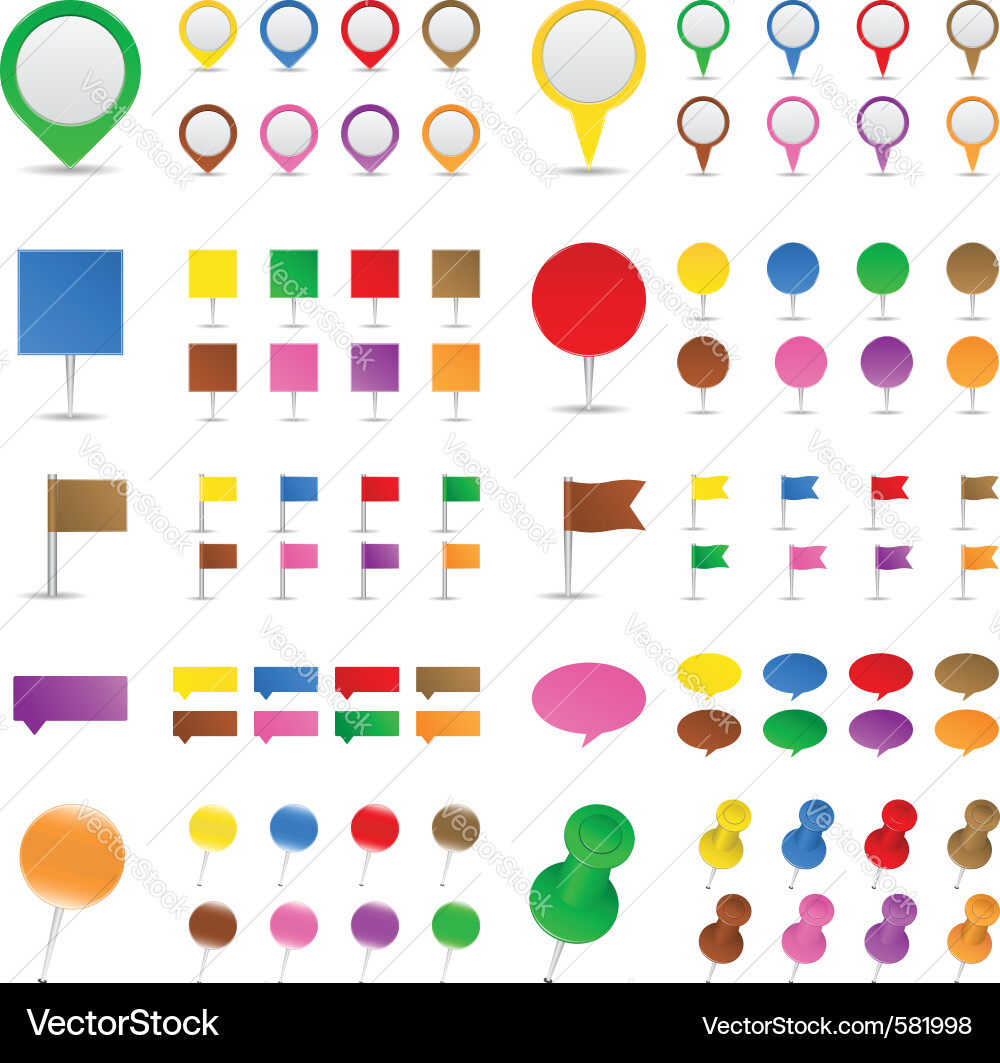 Map markers Royalty Free Vector Image - VectorStock