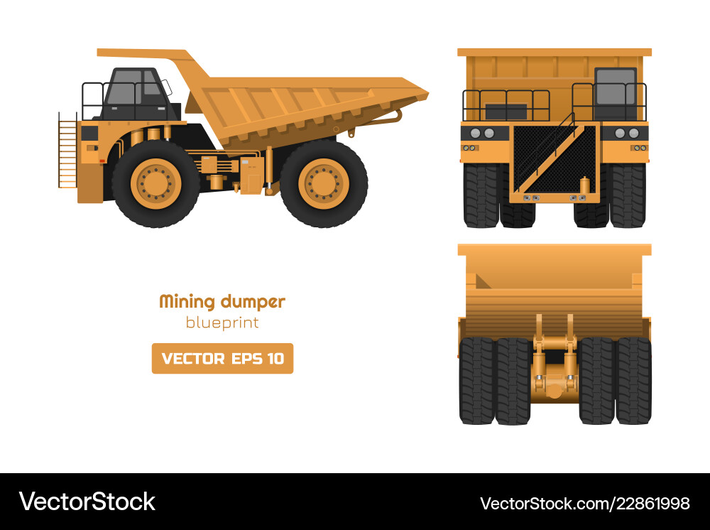 Mining dumper on white background Royalty Free Vector Image