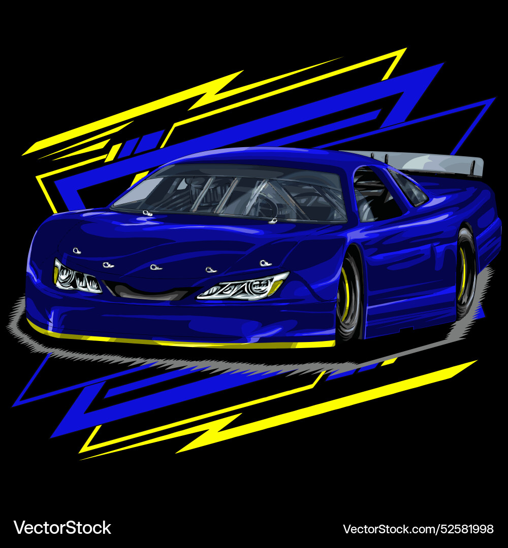 Red drag racing car with black strip Royalty Free Vector