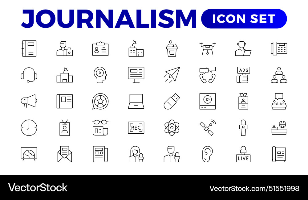 Set of journalism icons Royalty Free Vector Image