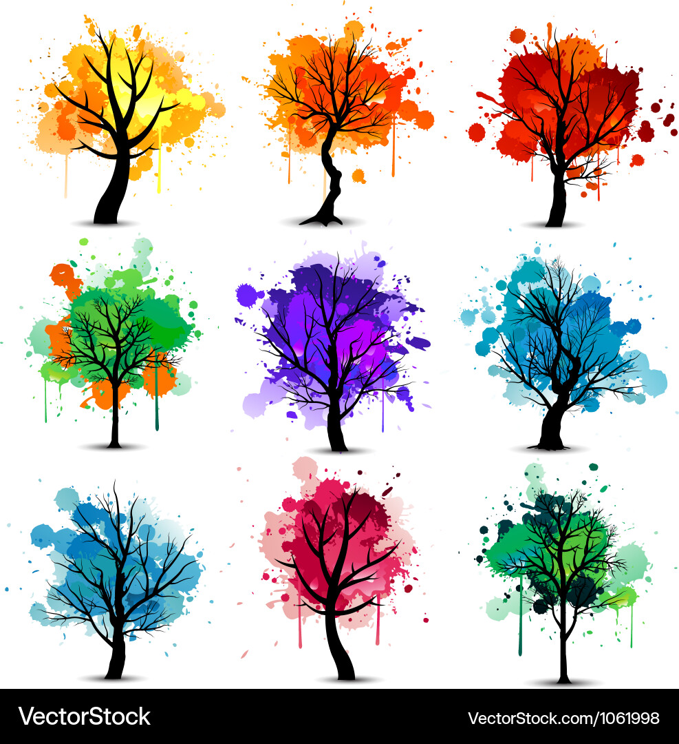 Splatter Tree Background Royalty Free Vector Image