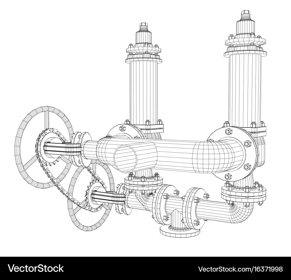 Wire-frame industrial equipment Royalty Free Vector Image