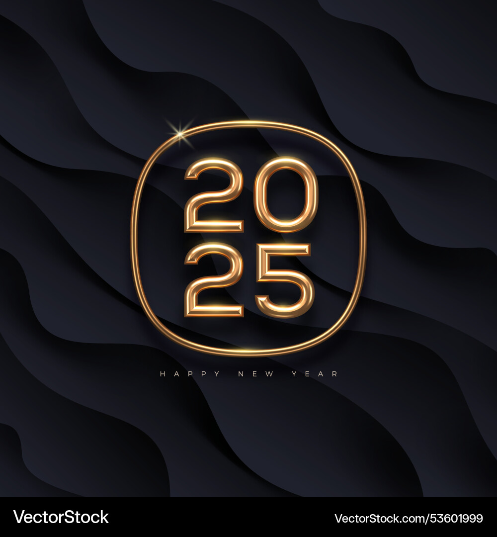 2025 new year golden logo Royalty Free Vector Image