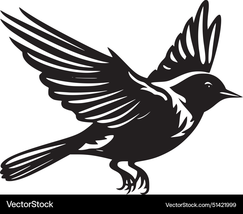 Bird - black and white Royalty Free Vector Image
