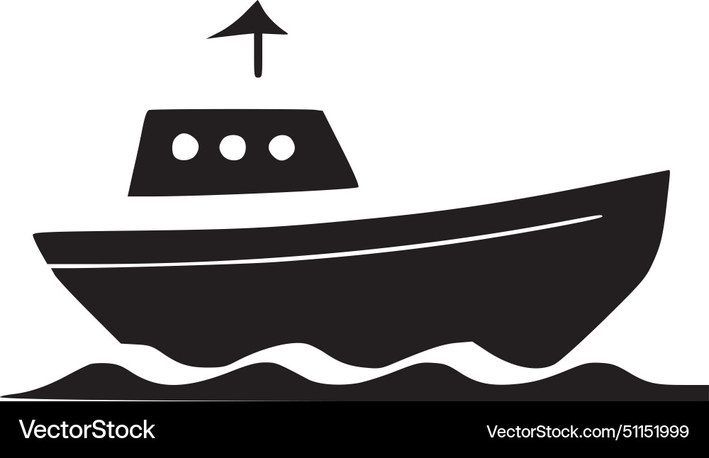 Boat - minimalist and flat logo Royalty Free Vector Image