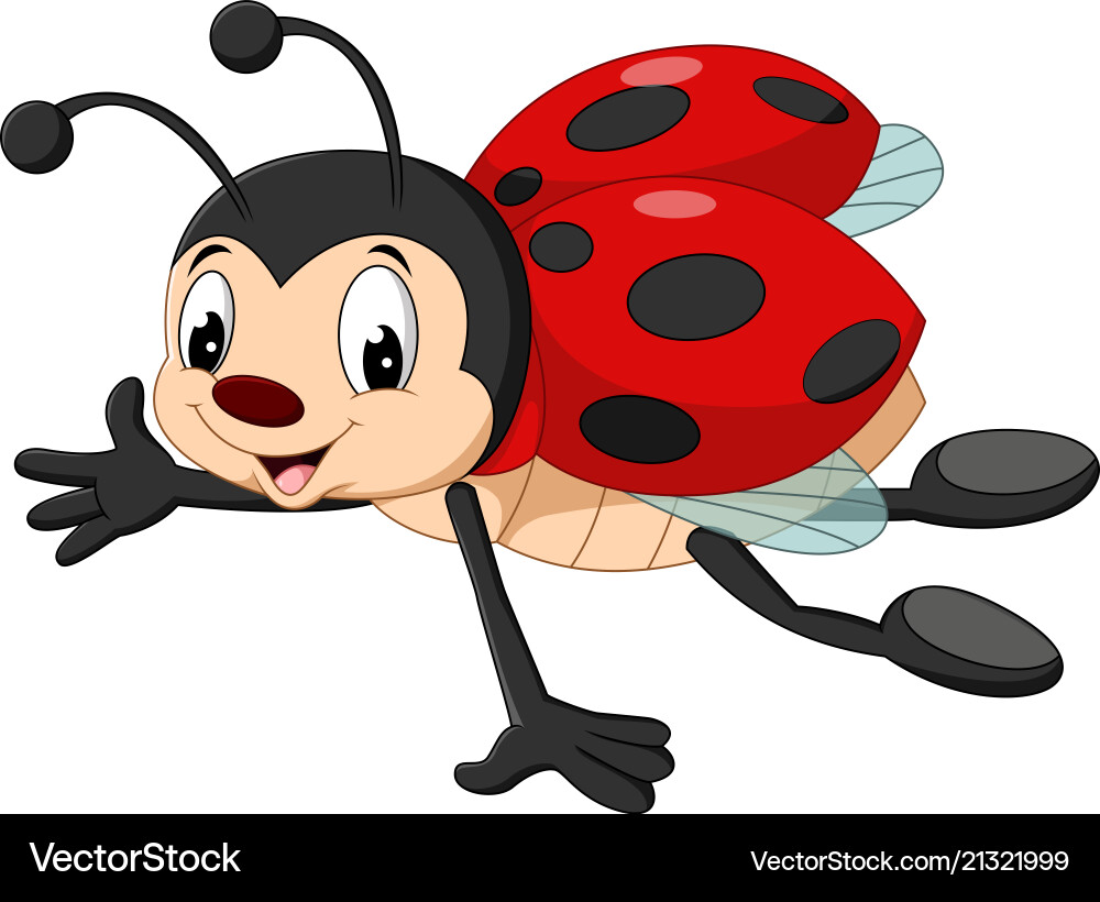 Cheerful Ladybug Flying Royalty Free Vector Image
